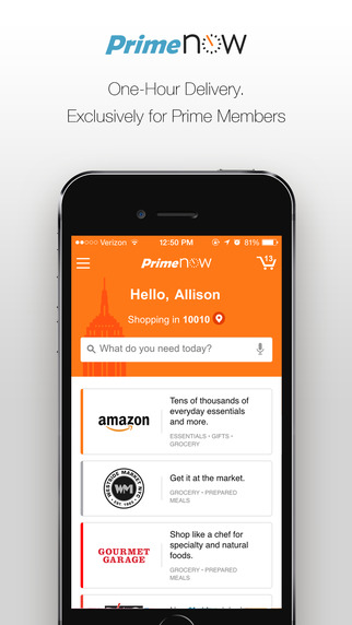 Amazon Prime Now 2 hour delivery – Up to $20 off First 2 O