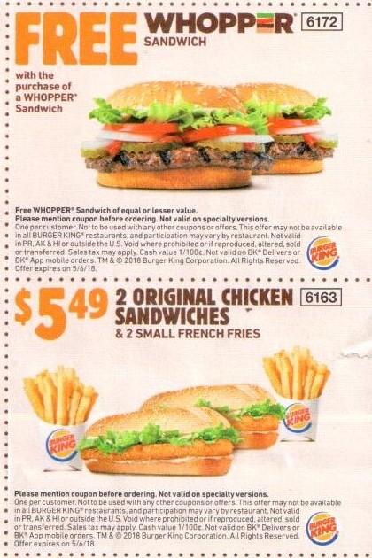 Burger King Coupons and Coupon Codes