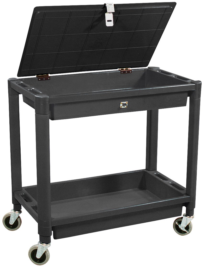Astro Pneumatic Tool 2 Shelf Plastic Cart with Locking Lid Sale $22.52