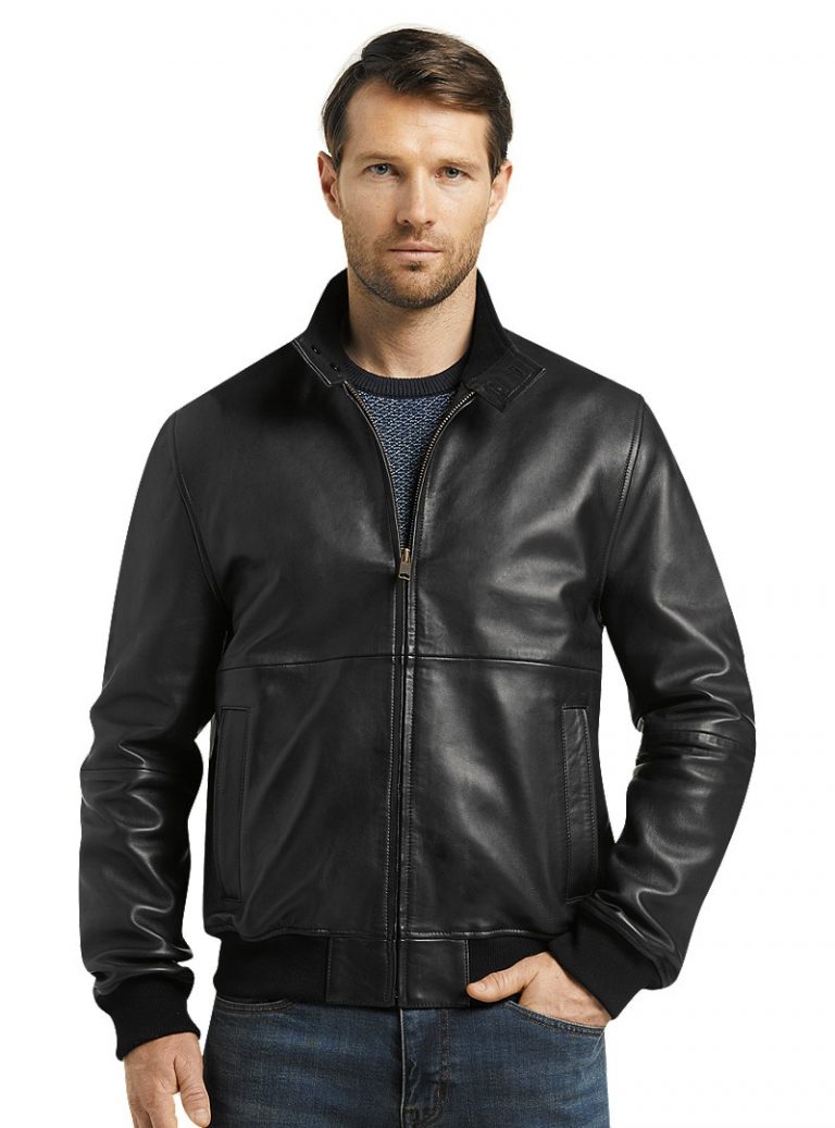 Jos A Bank Black Lambskin Bomber Jacket Sale $79.99 - BuyVia