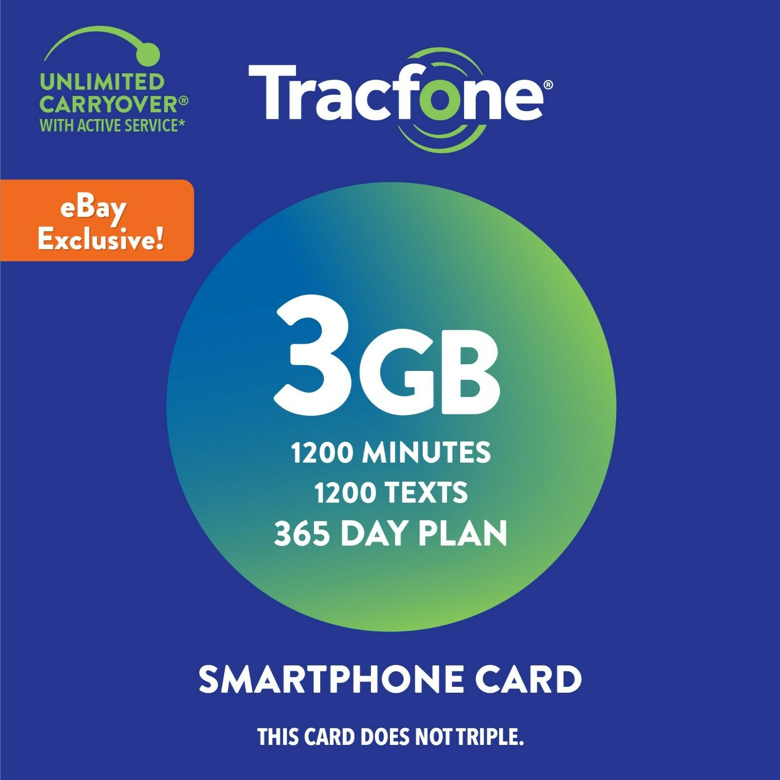 Tracfone Prepaid Wireless Smartphone 1year Plan+SIM 1200 Min,120
