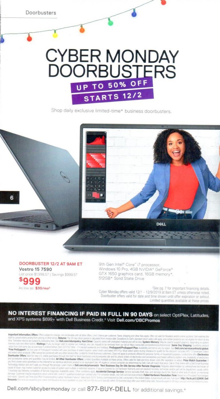 Dell Small Business Cyber Monday 2019 Ad - BuyVia