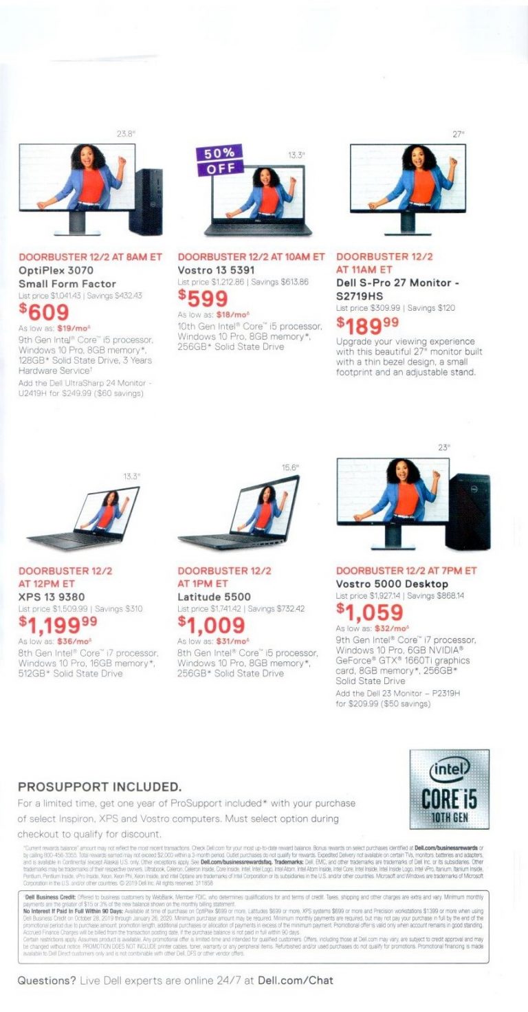 Dell Small Business Cyber Monday 2019 Ad - BuyVia