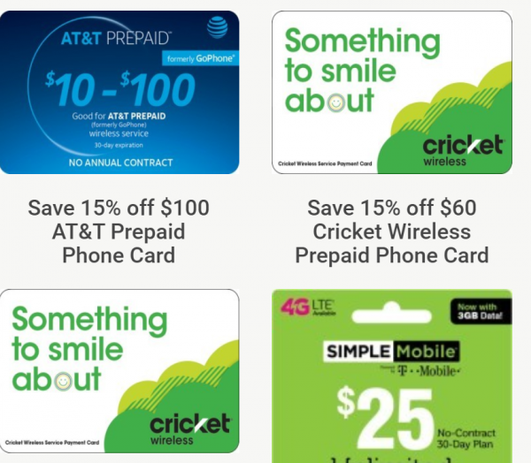 15% off Prepaid Wireless Refill Cards - BuyVia