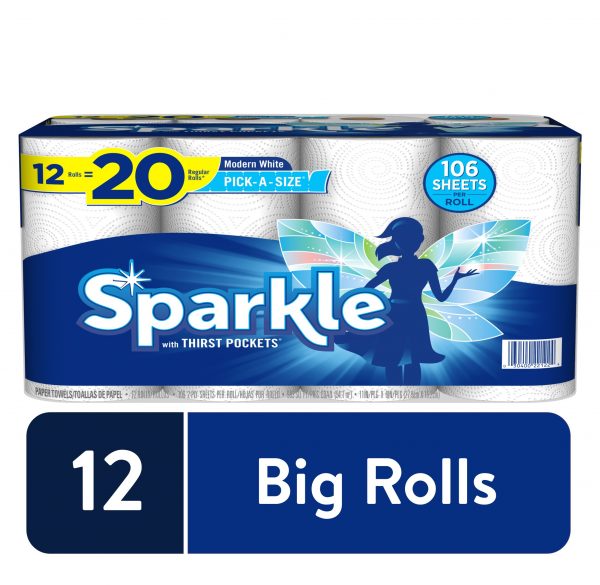 Sparkle Paper Towels, 12 Big Rolls, Pick-A-Size Sale $10.48