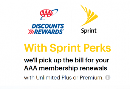 Free AAA Memebership Renewals for Sprint Unlimited Plus or Premi
