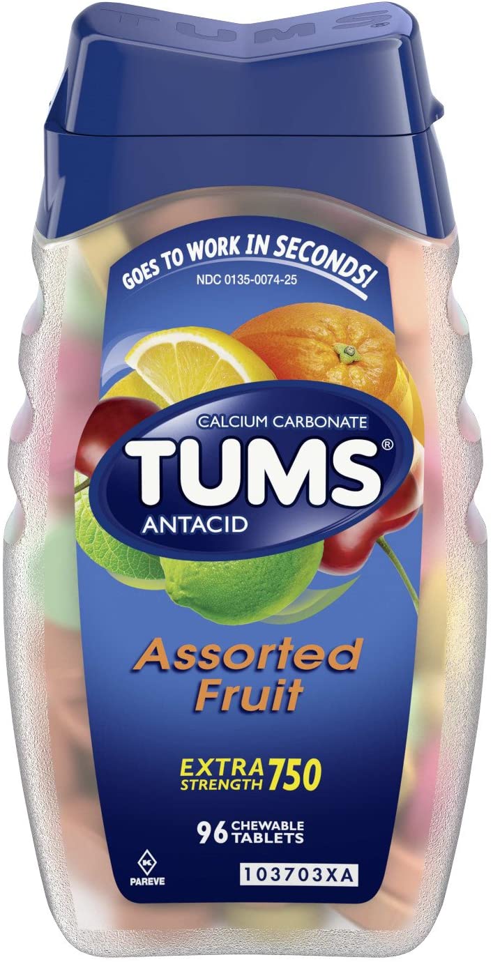 TUMS Antacid Chewable Tablets for Heartburn Relief, Extra Streng