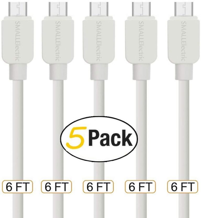 SMALLElectric Micro USB Cable, 5-Pack, 6FT, Sale $3.50 - BuyVia