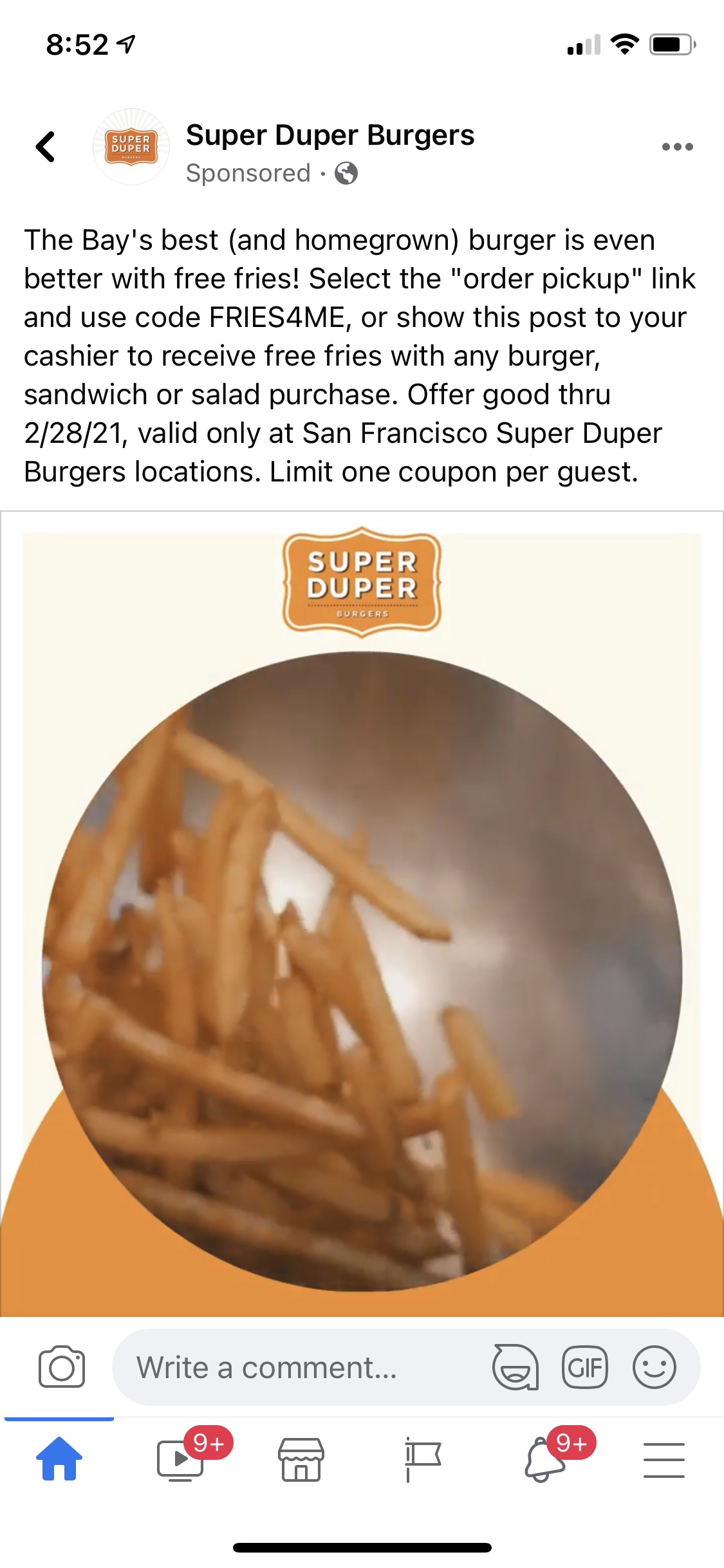 Super Duper Burgers Coupon Code: Free Fries with any burger, sandwich ...