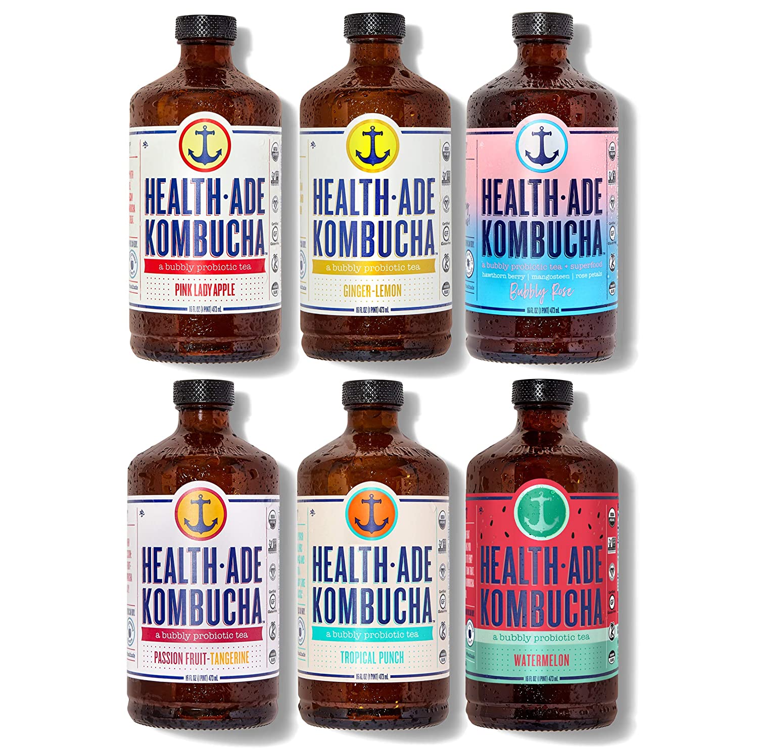 Health-Ade Kombucha Probiotic Drink, 6 Pack Sampler Sale $18.00