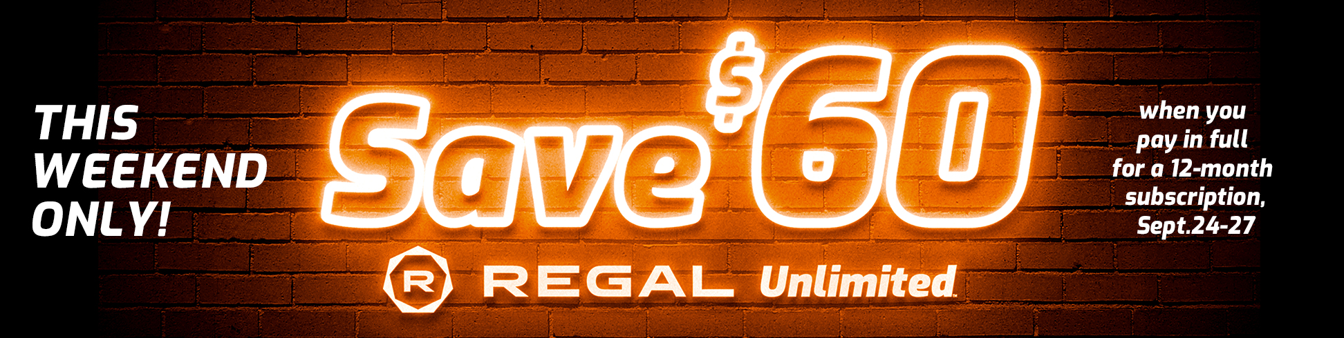 $60 off Regal Unlimited Movie Subscription Pass - BuyVia