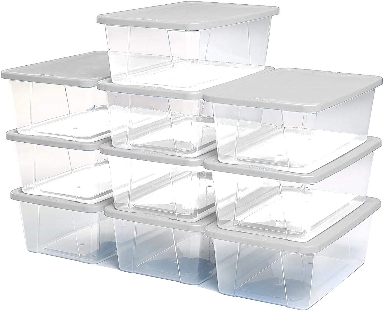 Homz Plastic Storage Bins 6qt 10pk $16.47 - BuyVia