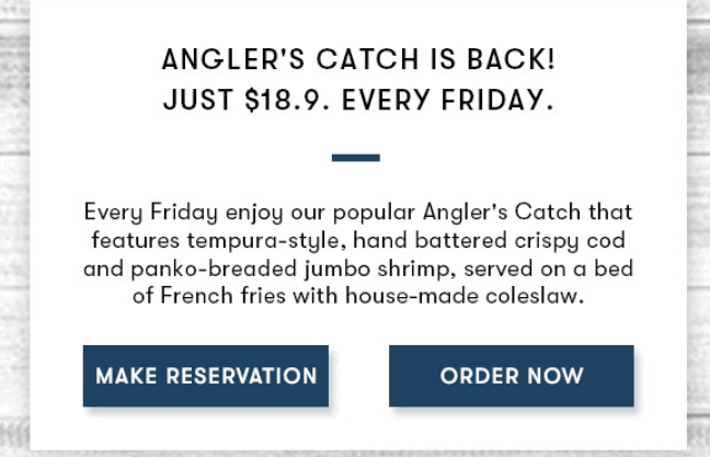 Bonefish Grill Coupon Code: Get the Angler's Catch for $18.90 Every Frida