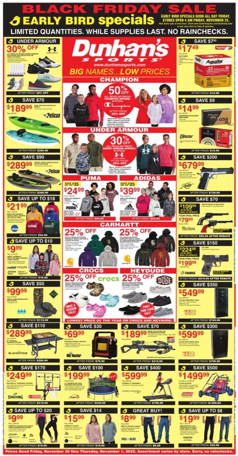 Dunham’s Sports Black Friday 2022 Ad - BuyVia