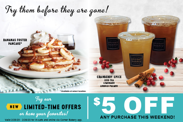 Corner Bakery Cafe Coupon Code: $5 off your next Corner Bakery order ...