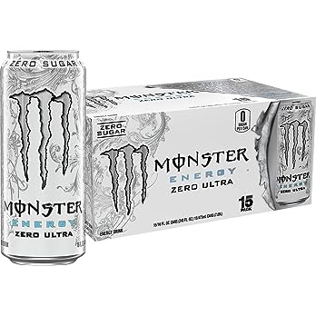 Monster Energy Zero Ultra, Sugar Free Energy Drink (Pack of 15)