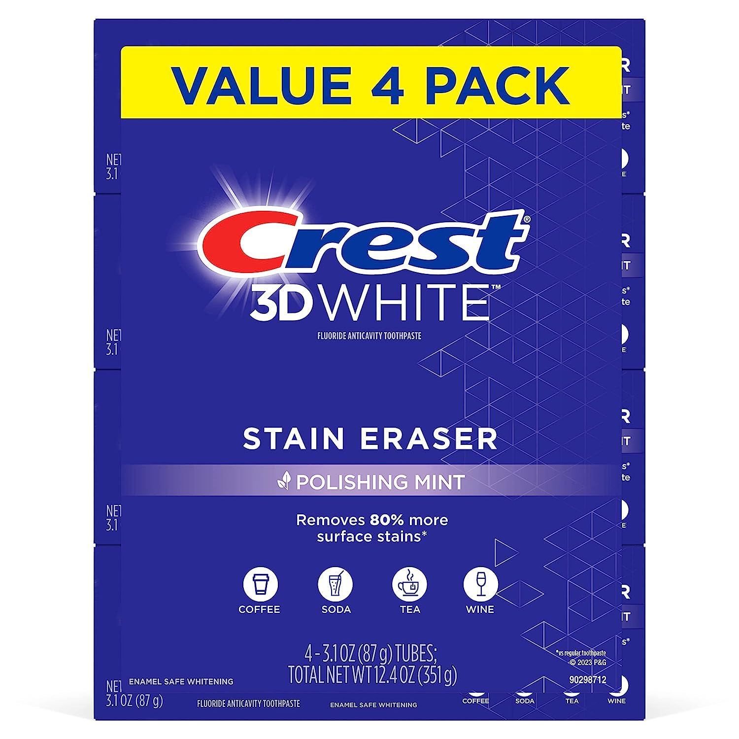 Crest 3D White Stain Eraser Teeth Whitening Toothpaste 4pk Sale $5.99