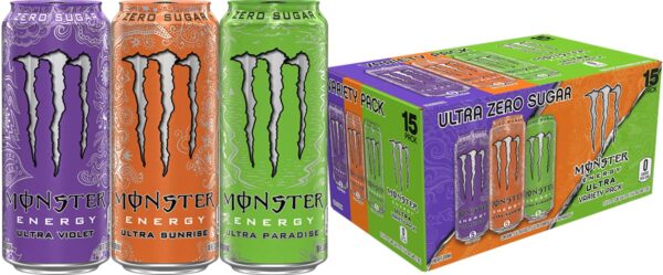 Monster Energy Zero Ultra, Sugar Free Energy Drink (Pack of 15)