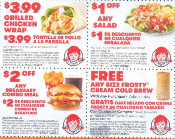 Wendys Coupon Code: $3.99 Grilled chicken Wrap At participatin