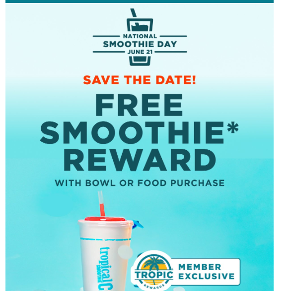 Tropical Smoothie Cafe Coupon Code: Tropical Rewards members (free to ...