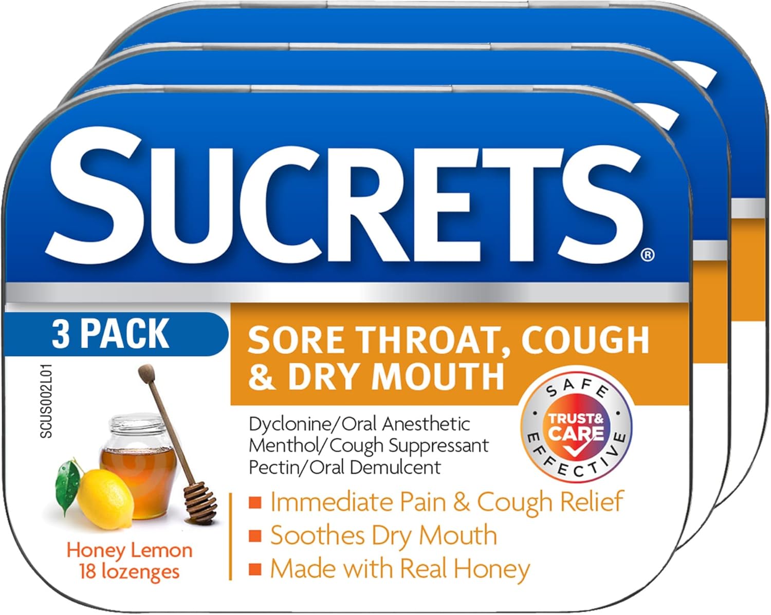 Sucrets Sore Throat & Cough Lozenges 18ct, 3pk $8.03