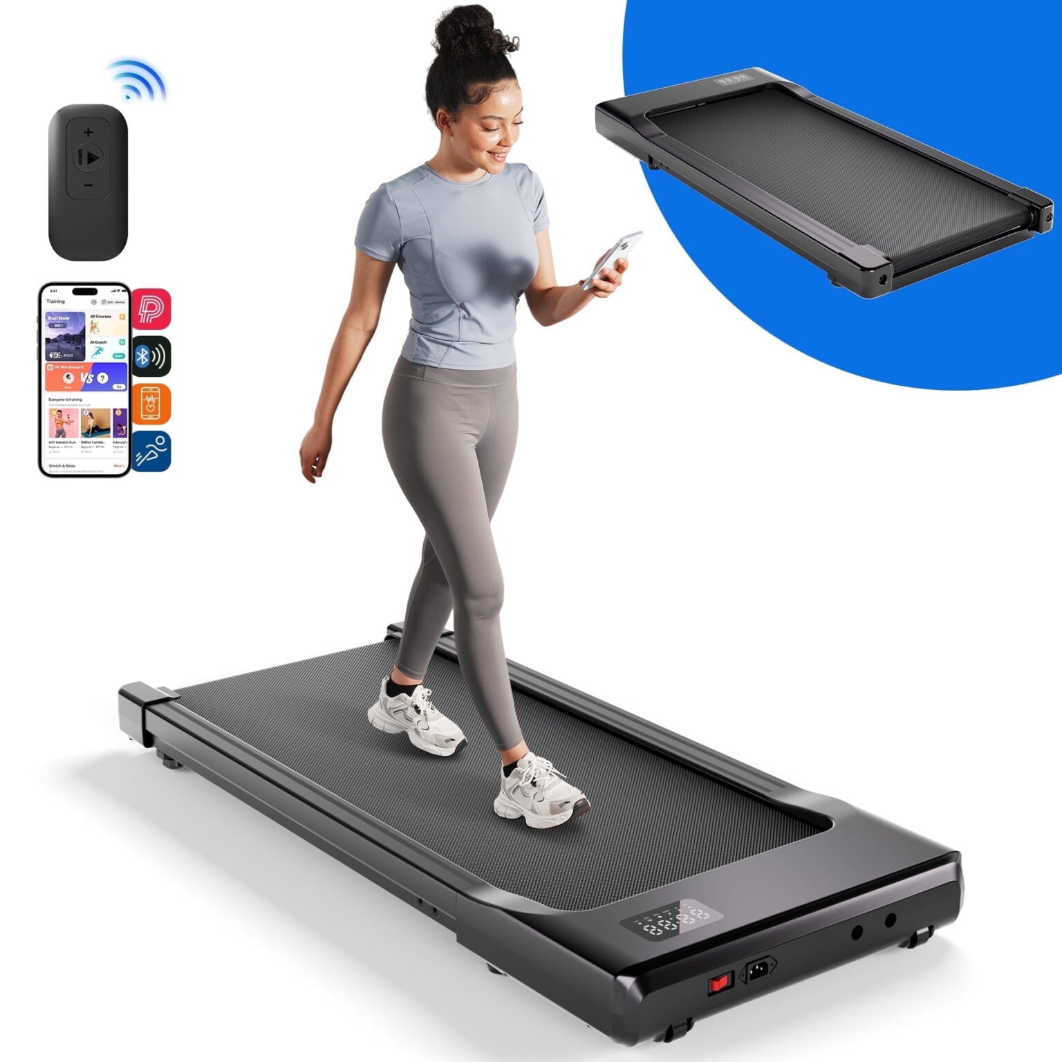 Walking Pad Treadmill with Remote Control Sale $89.91 - BuyVia